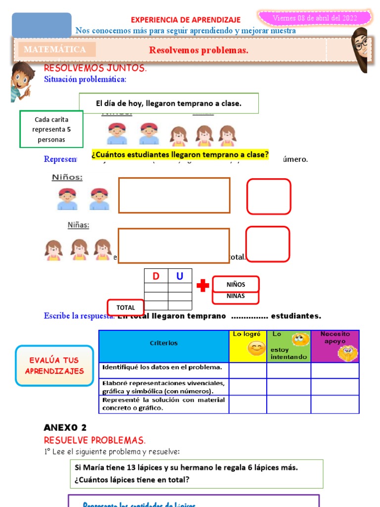 2do D5 A1 FICHA Resolvemos Problemas. | PDF