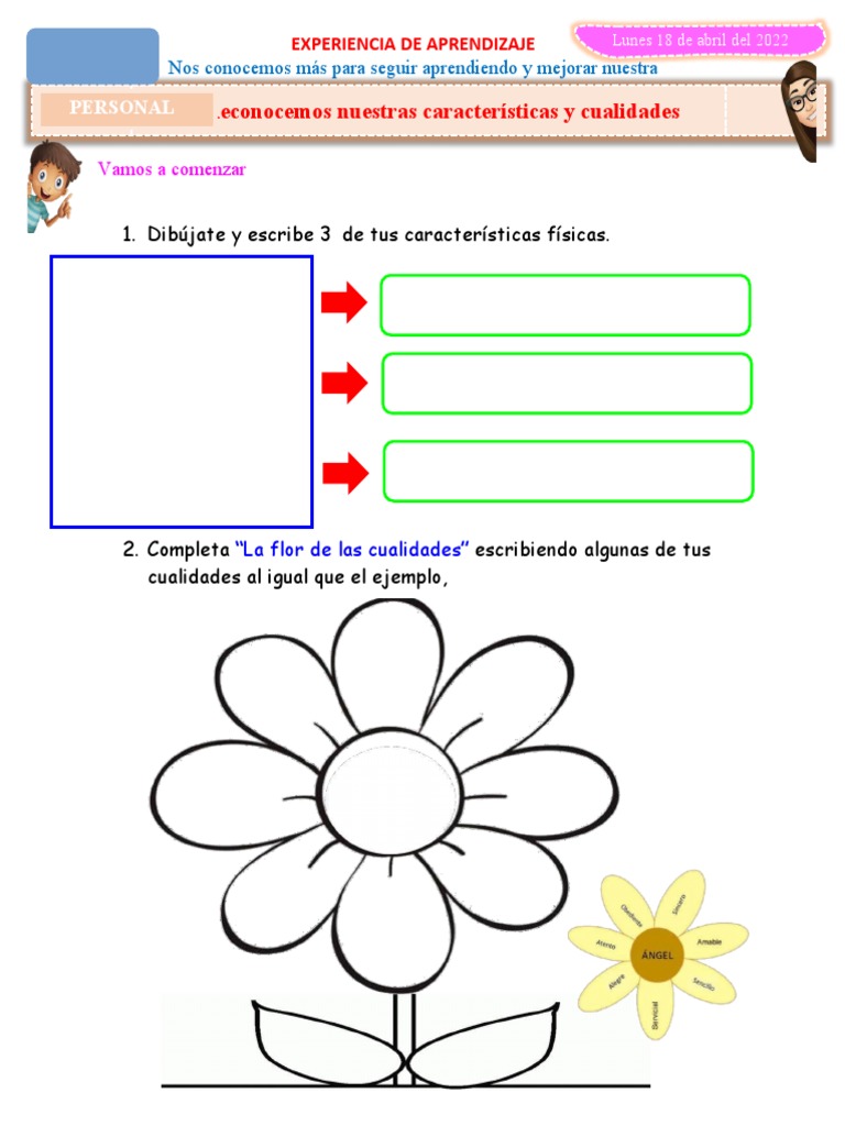 D1 A1 FICHA Reconocemos Nuestras Características y Cualidades | PDF
