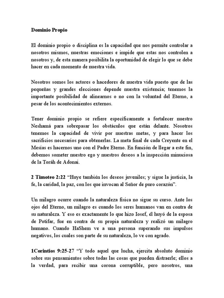 El Dominio Propio | PDF