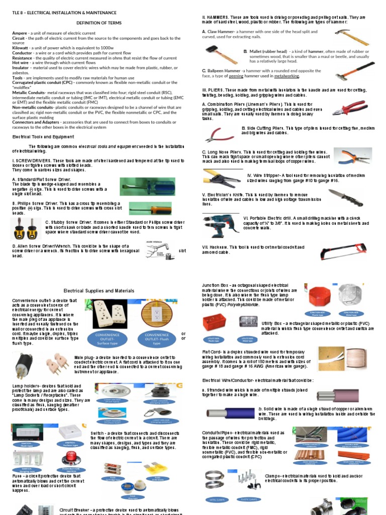 EIM Handouts 1 Tools and Materials | PDF | Science & Mathematics | Technology & Engineering
