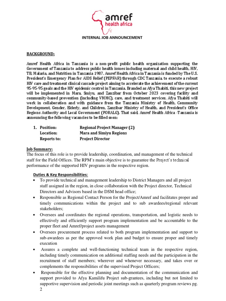 Internal Job Announcement: Background | PDF