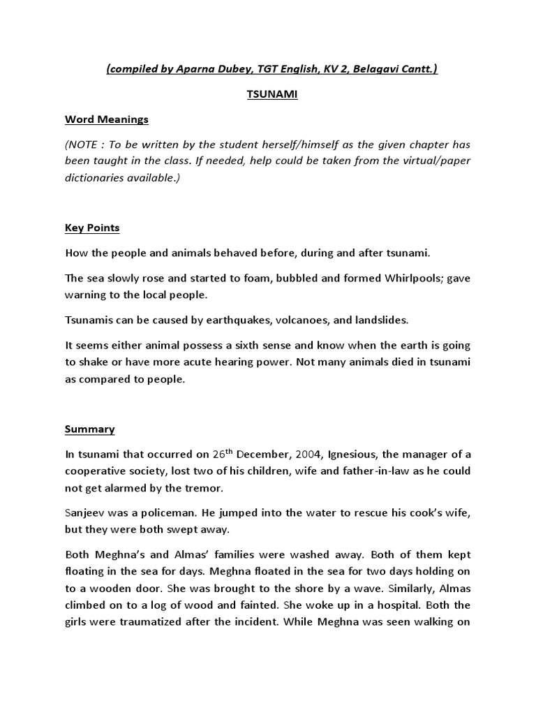 8th Tsunami Notes | PDF | Tsunami