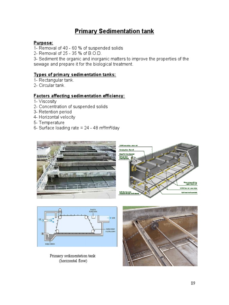 Primary Sedimentation tank | PDF | Environmental Technology ...