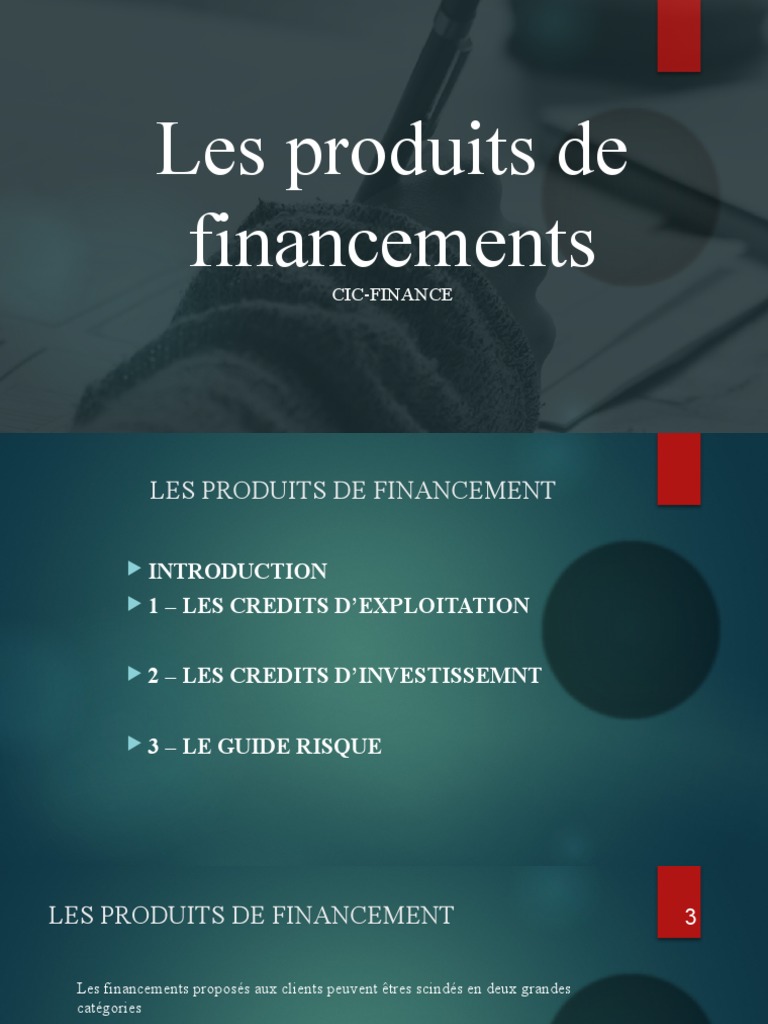 Produits Financement 2 | PDF | Crédit | Finance et gestion monétaire
