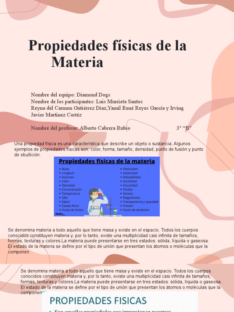 Propiedades Físicas de La Materia | PDF | Importar | Química