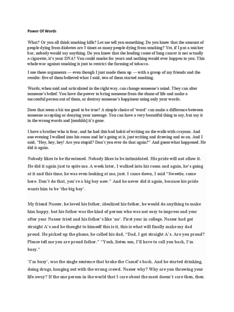 Power of Words | PDF