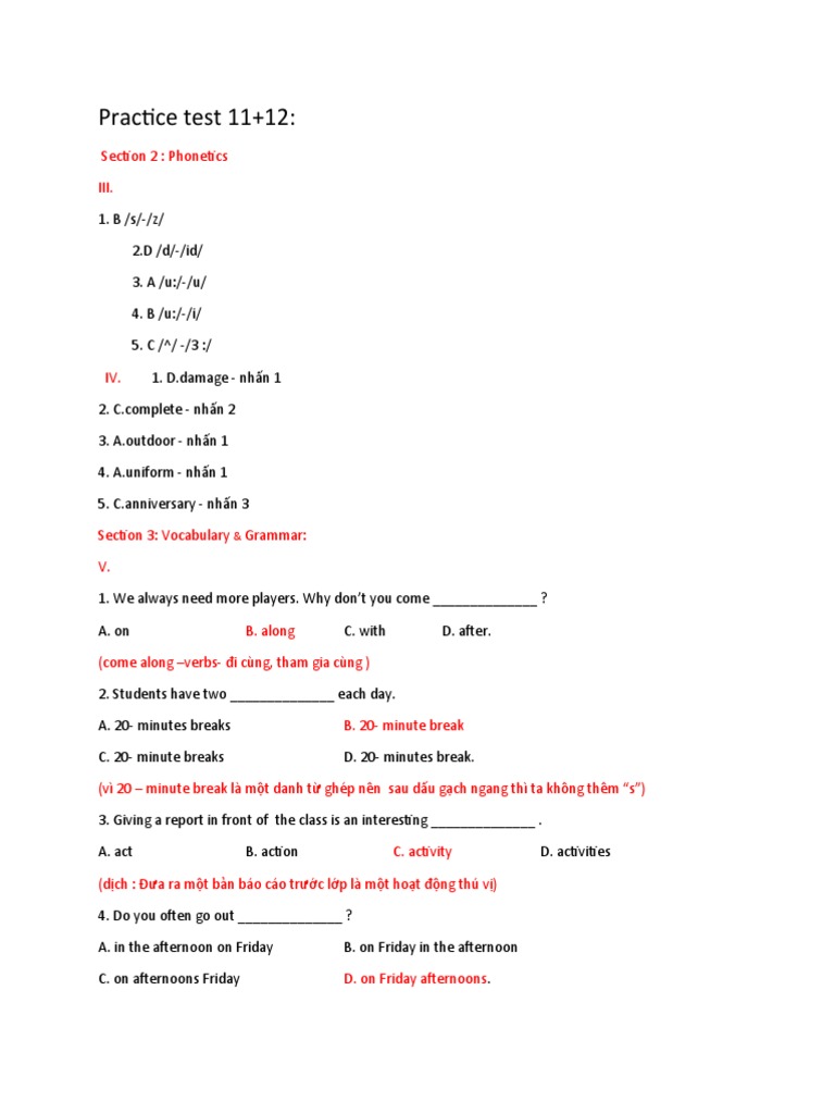 Practice Test 11 12 Pdf