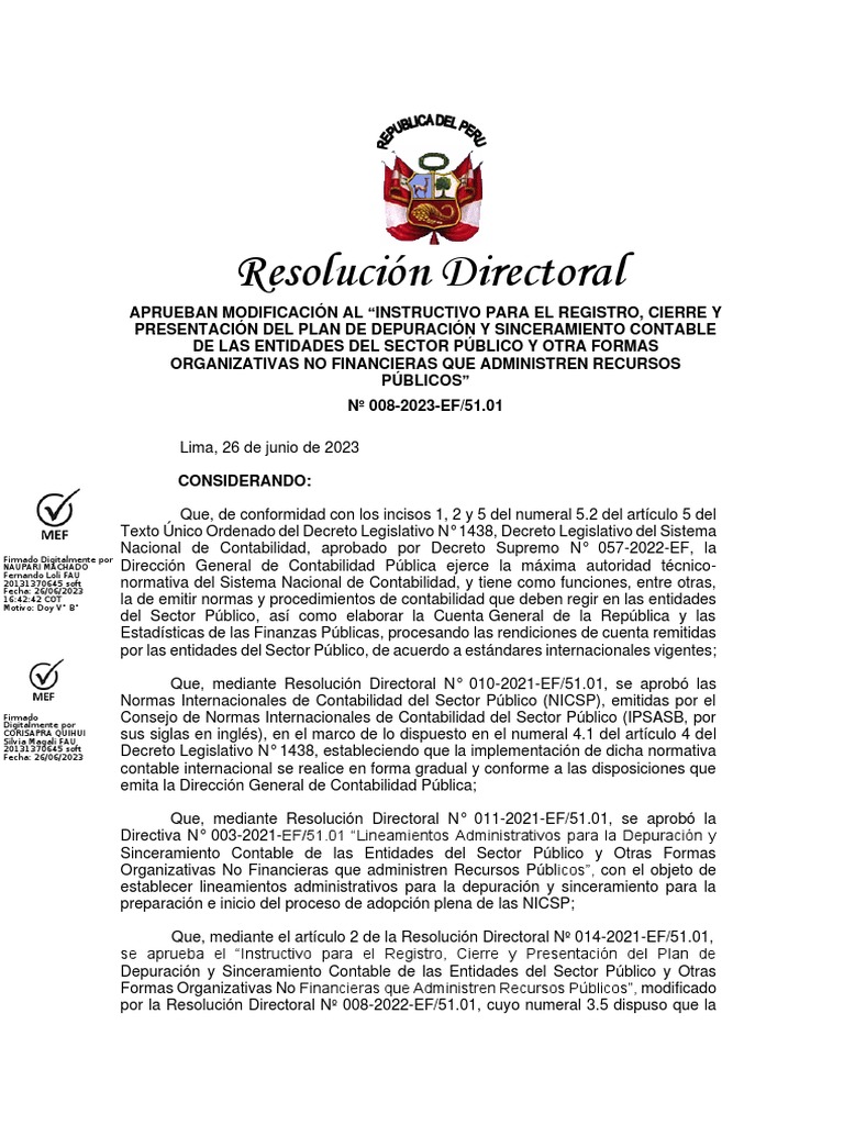 Modificación del Instructivo PDS 2023 | PDF | Contabilidad | Contador