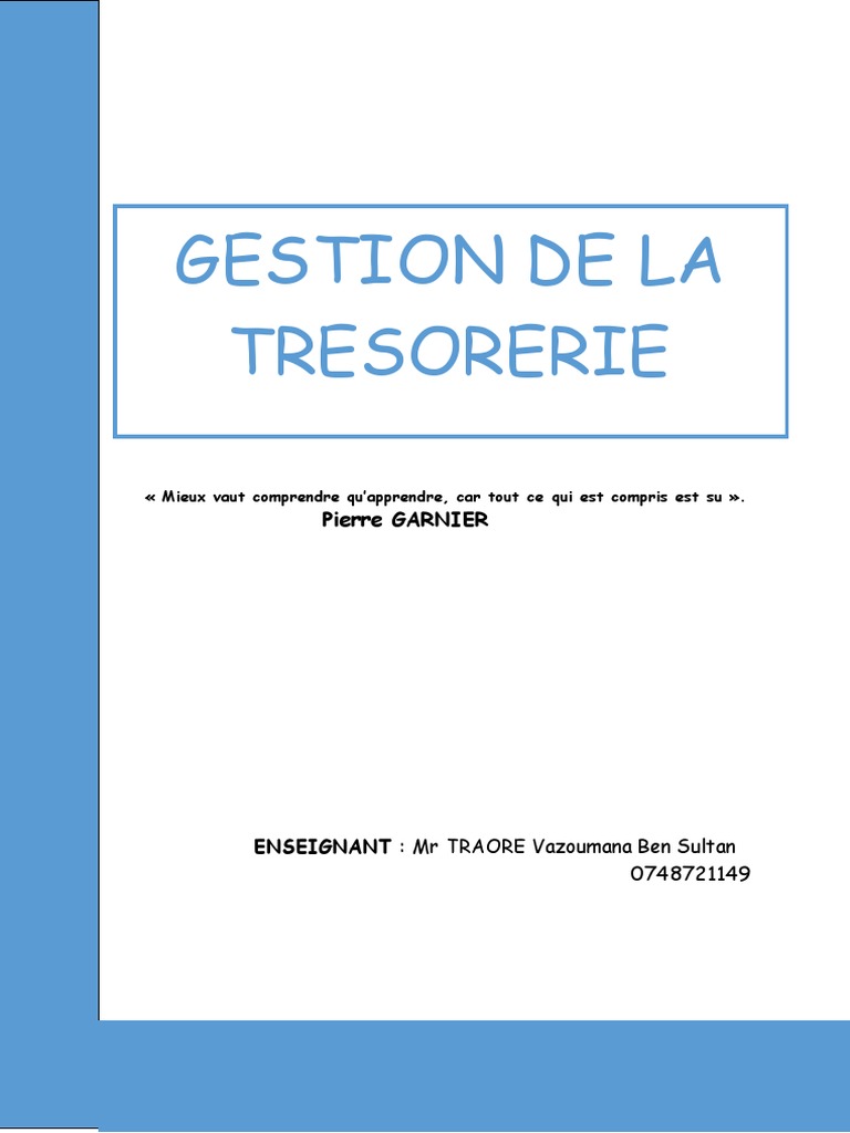 Gestion Trésorerie: Bilan et BFR | PDF | Fonds de roulement | Capital (Économie)