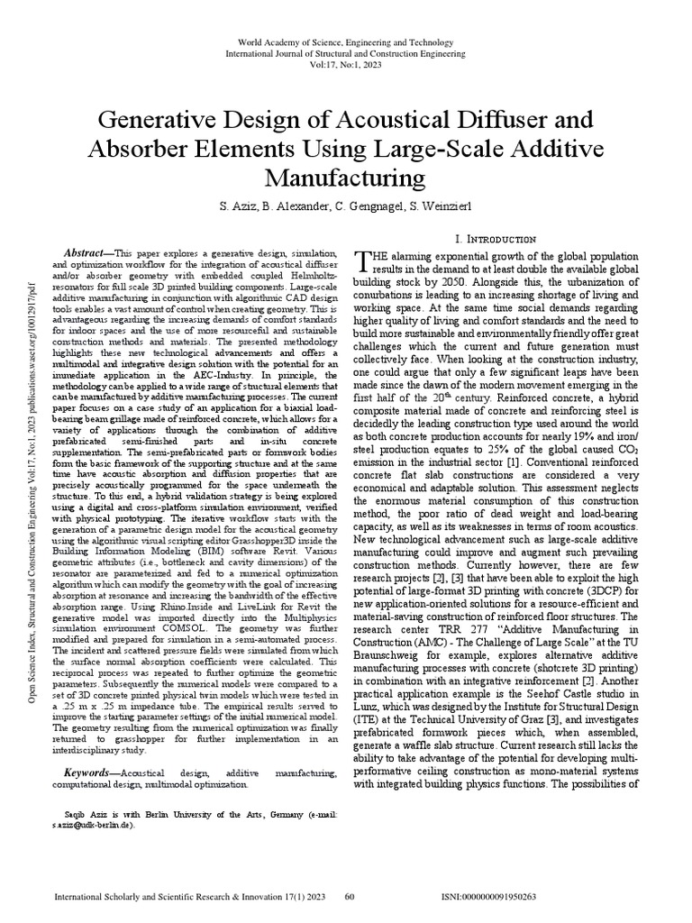 Generative Design of Acoustical Diffuser and Absorber Elements Using ...
