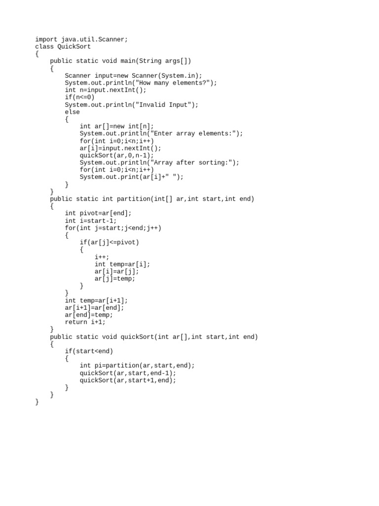 Quick Sort Algorithm Pdf 