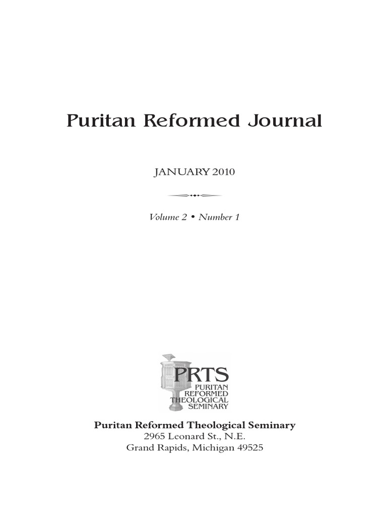 Puritan Reformed Journal PRJ 2010.1 | PDF