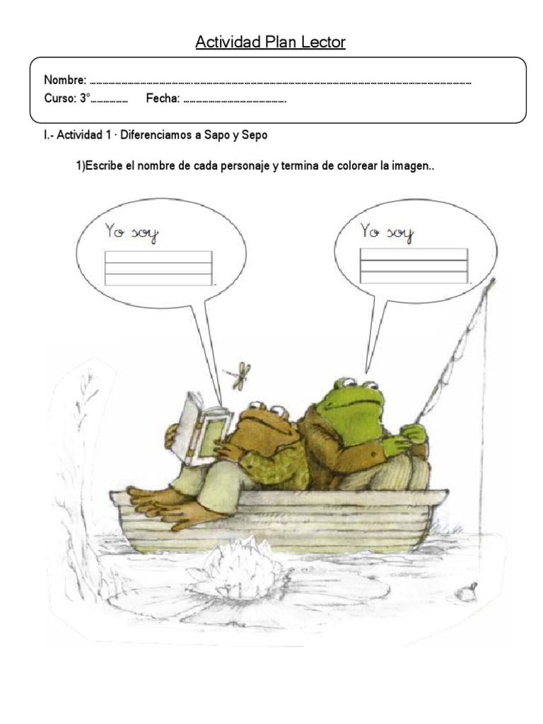Actividades de Sapo y Sepo para Colorear | PDF
