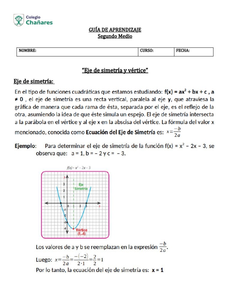 Vértice y Eje de Simetria | PDF | Métodos y materiales de enseñanza