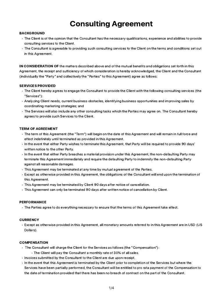Consultant Agreement | PDF
