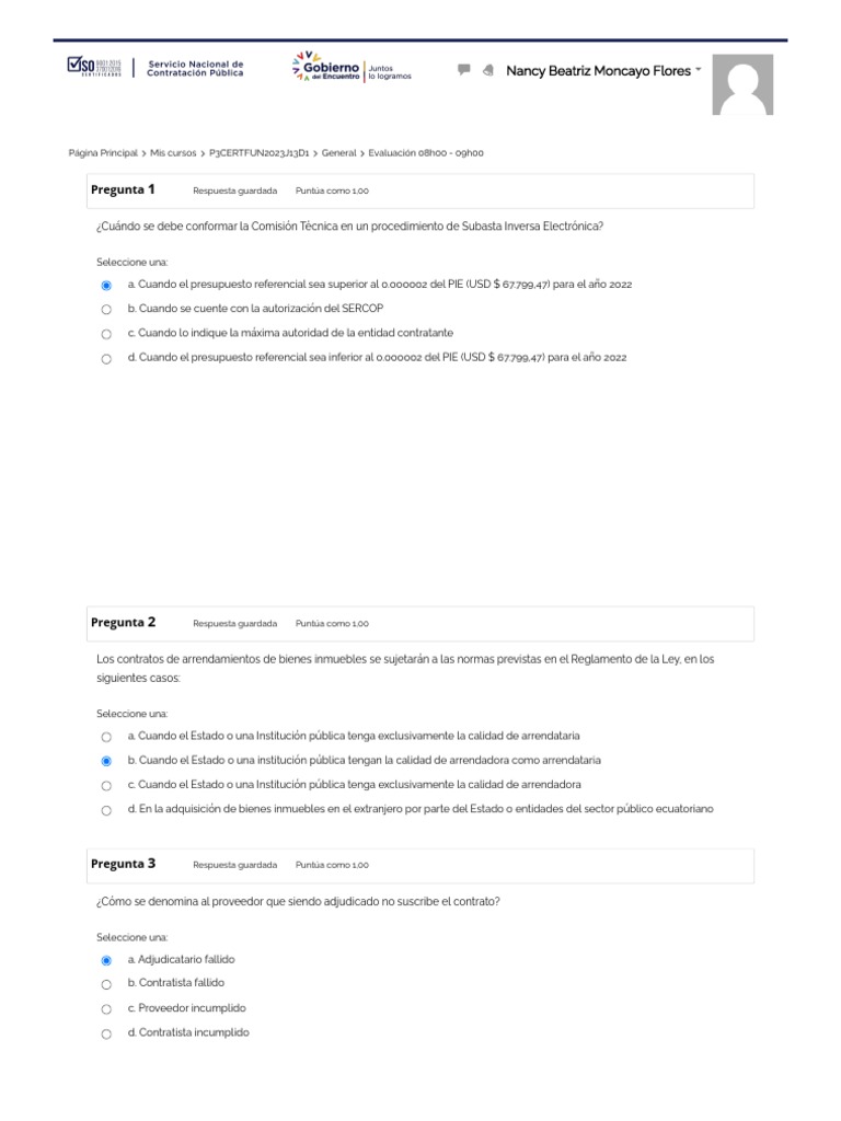 Preguntas Sercop | PDF
