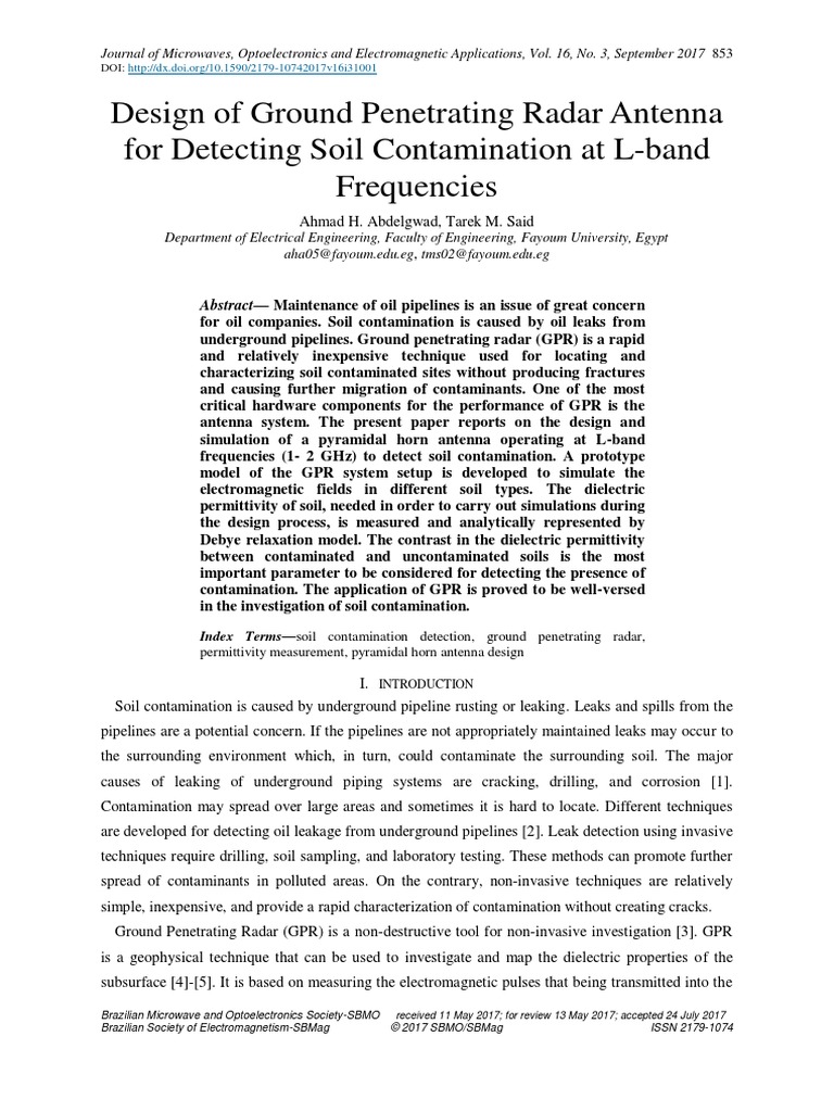 Design of Ground Penetrating Radar Antenna For Detecting Soil ...