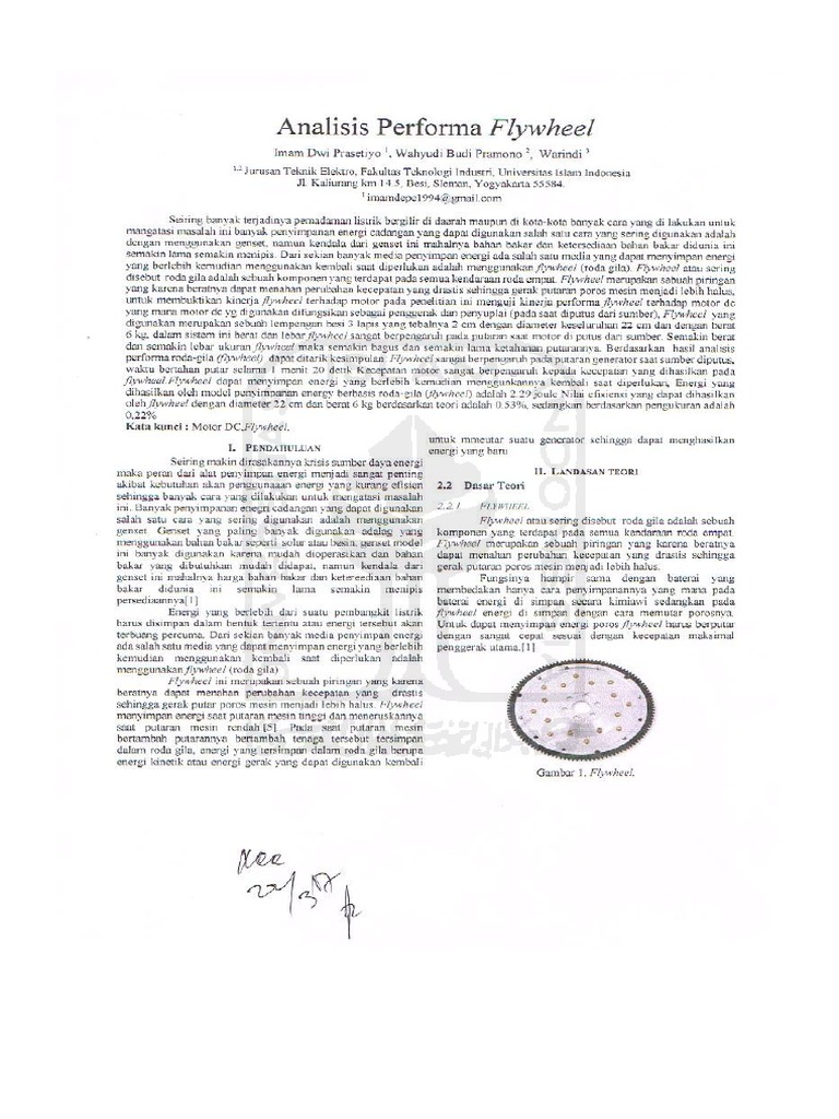 Analisis Performa Flywheel | PDF