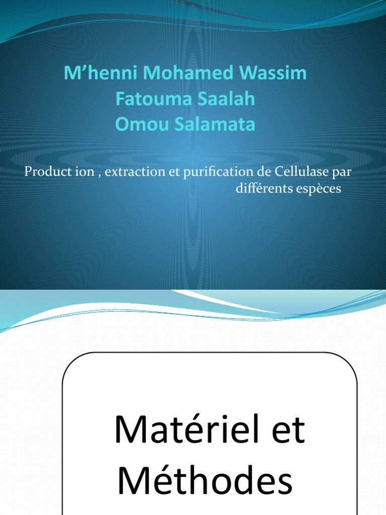 Présentation de Cellulase Mohamed Wassim | PDF | Enzyme | Chimie