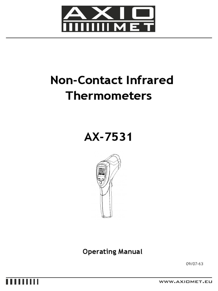 Instr-Ax-7531 - en - Termometru Ir | PDF | Infrared | Optics