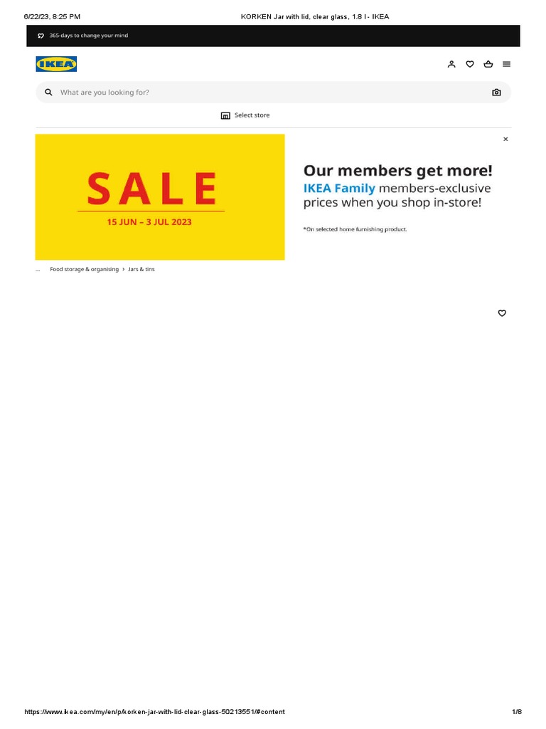 KORKEN 1.8L Glass Jar with Lid | PDF