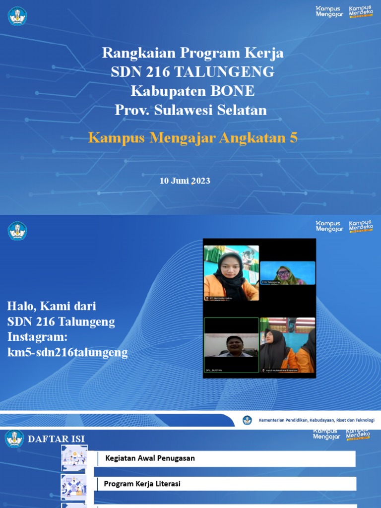 Program Kerja SDN 216 Talungeng 2023 | PDF