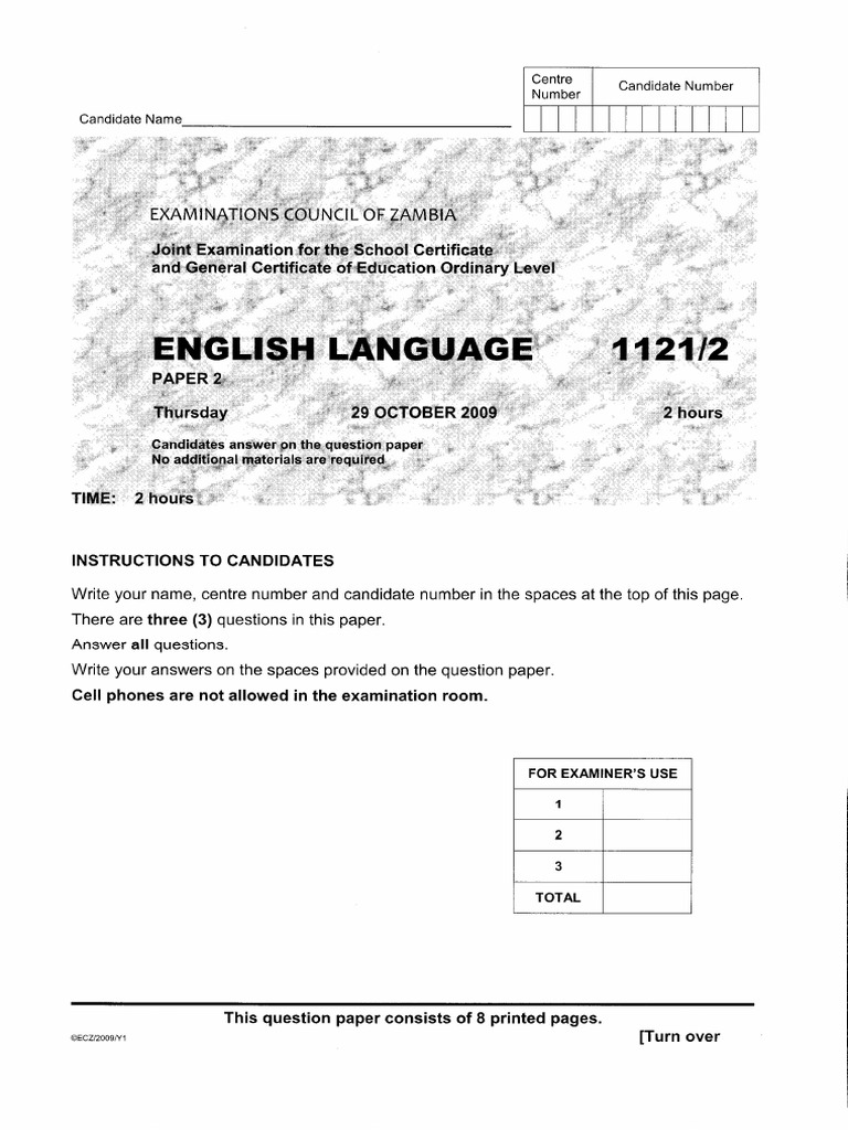 g12 English p2 2009 | PDF