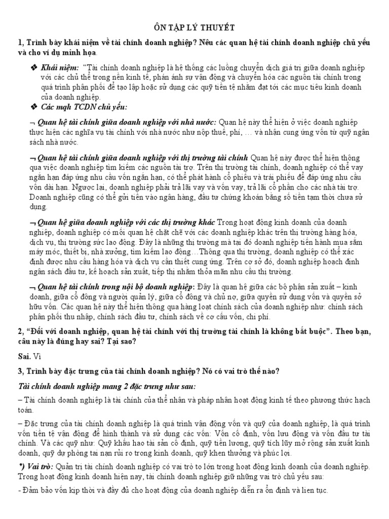 Lý thuyết TCDN 2022 | PDF