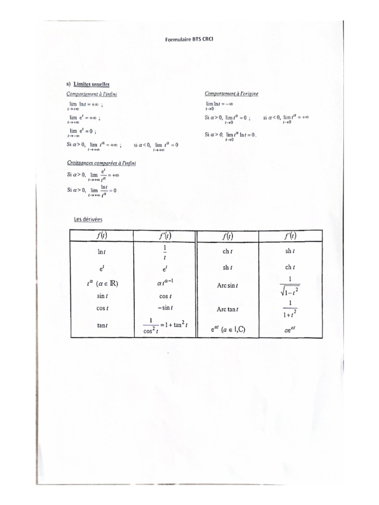 Formulaire BTS CRCI | PDF