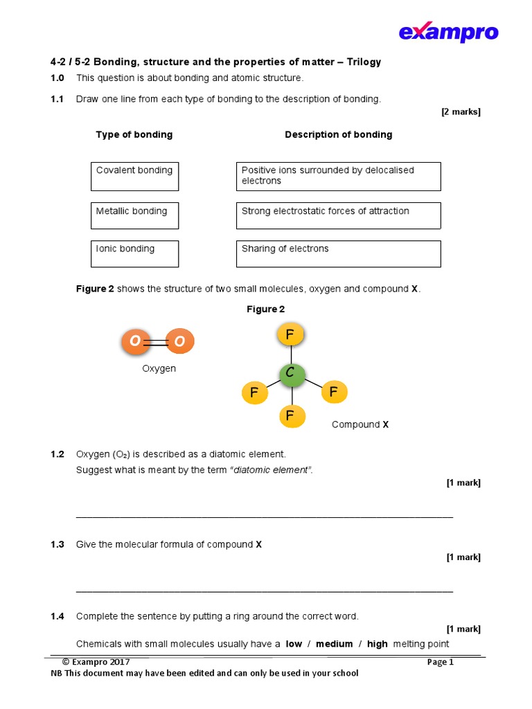 Chemistry Trilogy Bonding Structure Properties Matter 2 | PDF