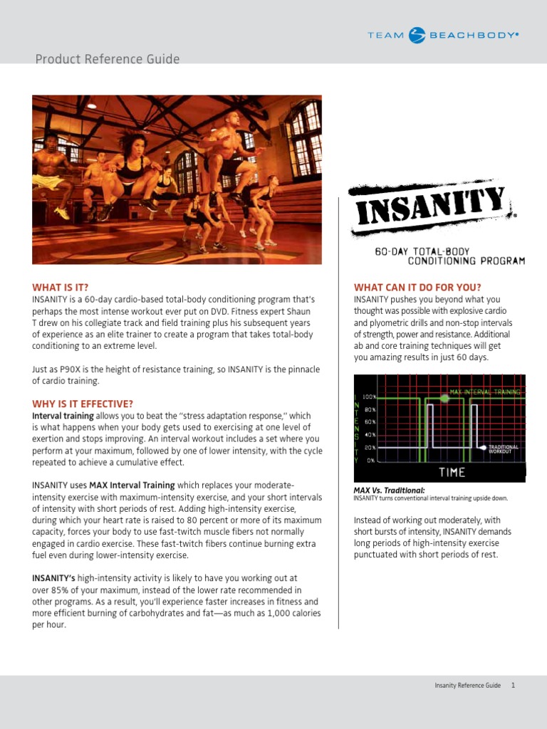 Insanity Prod Ref Guide | PDF | Aerobic Exercise | Strength Training
