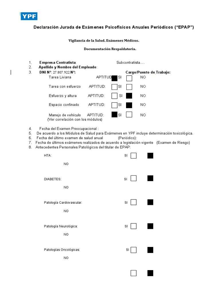Formulario 7 - Epap | PDF | Medicina