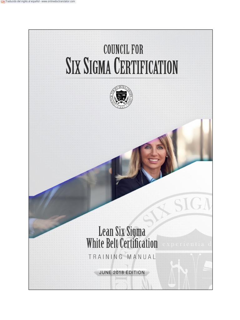 Lean Six Sigma White Belt Certification Training Manual CSSC 2018 06b ...