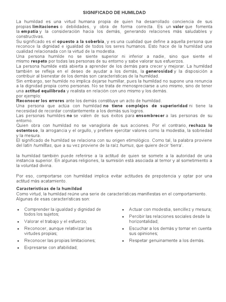 La Humildad | PDF | Orgullo | Virtud