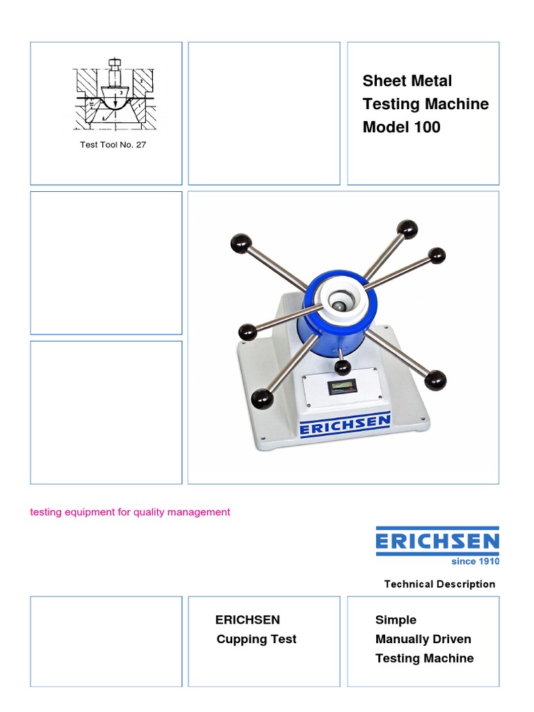 La Maquina Erichsen Manual Modelo 100 | PDF | Sheet Metal | Physical ...