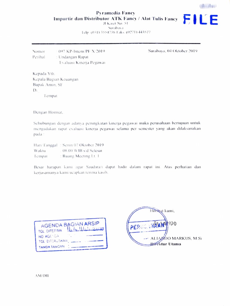 Undangan Rapat: Pyramedia Fancy | PDF