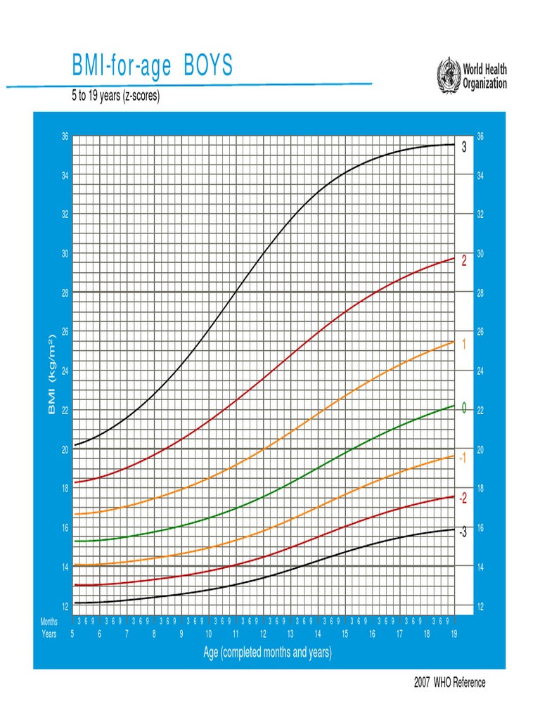 OMS. IMC Meninos - 5-19 Anos. em Z Score. | PDF