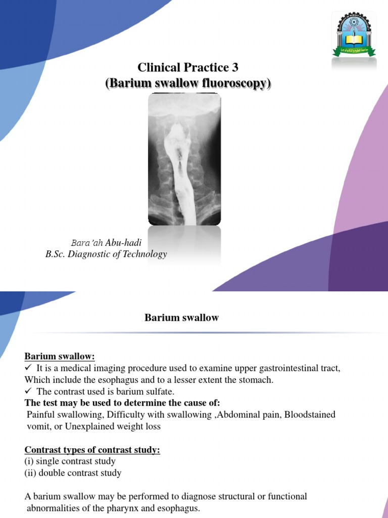 Barium Swallow Procedure Guide | PDF