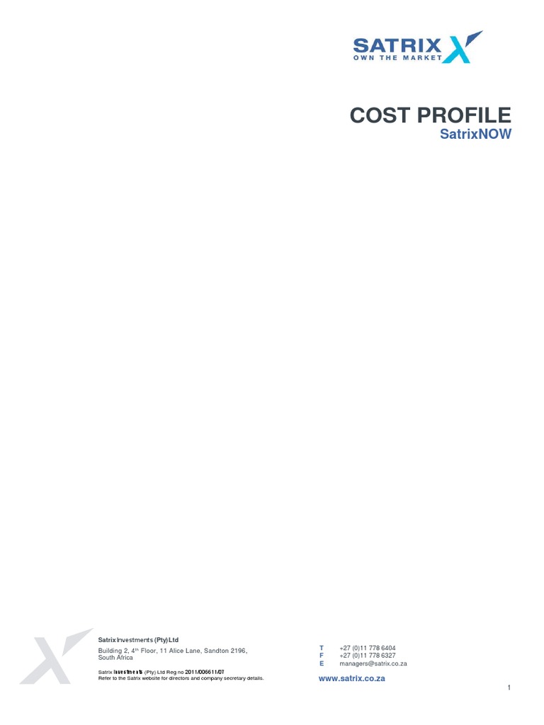 SatrixNOW Cost Profile Overview | PDF | Business | Finance & Money ...