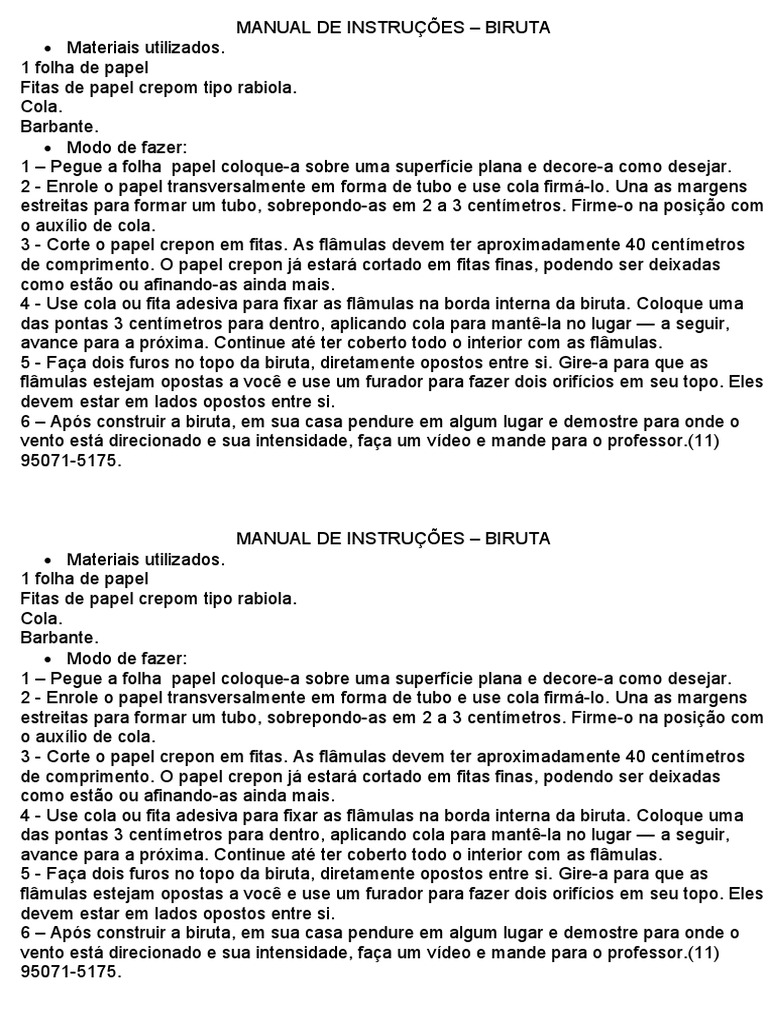 Como Fazer uma Biruta de Papel | PDF | Adesivo | Papel