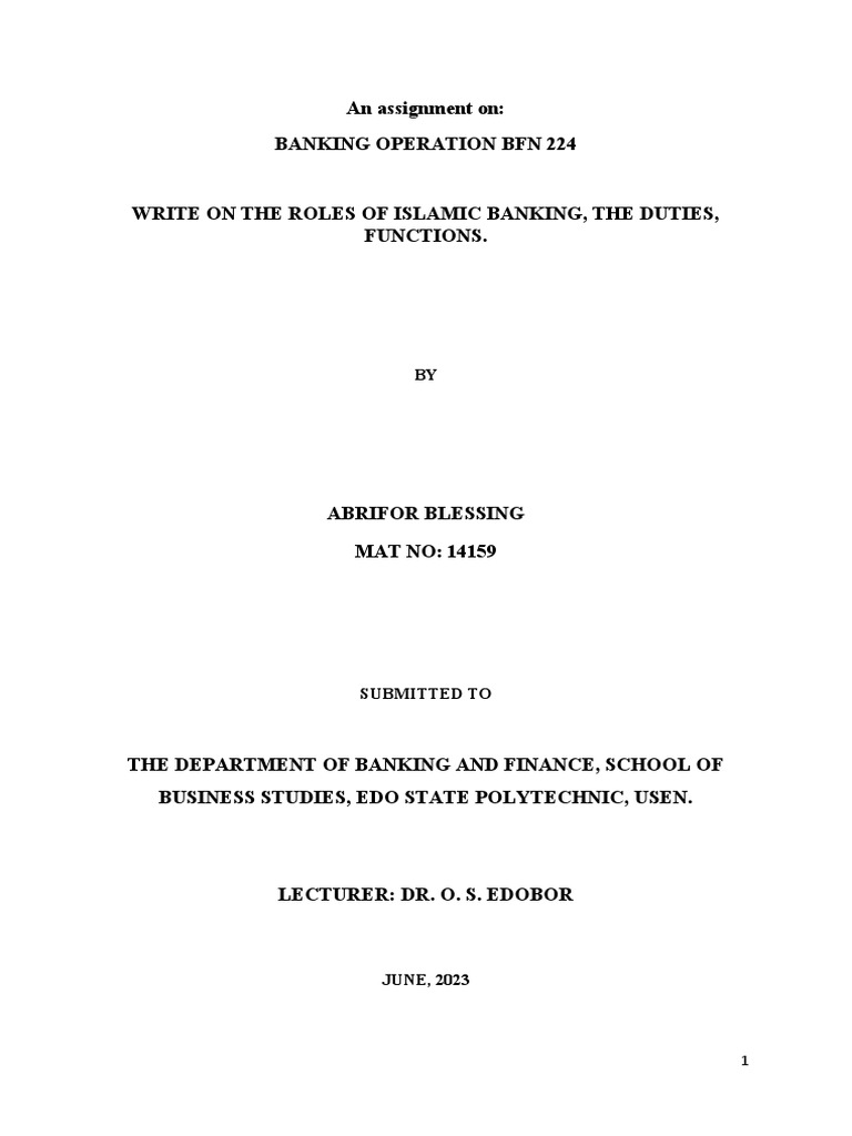 Islamic Banking Pdf Islamic Banking And Finance Banks