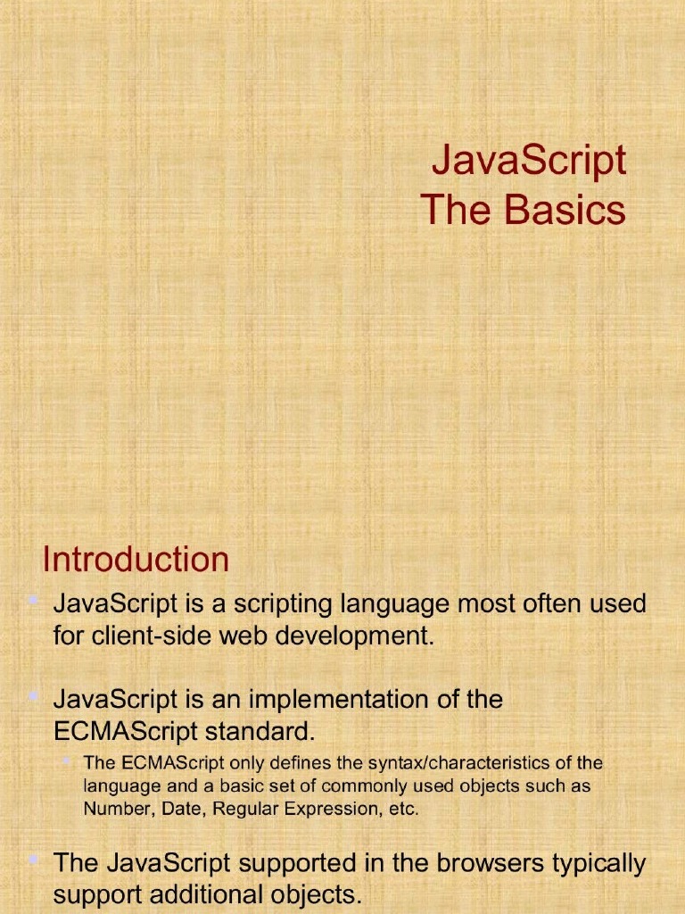 Javascript Basics | PDF Javascript Basics | PDF