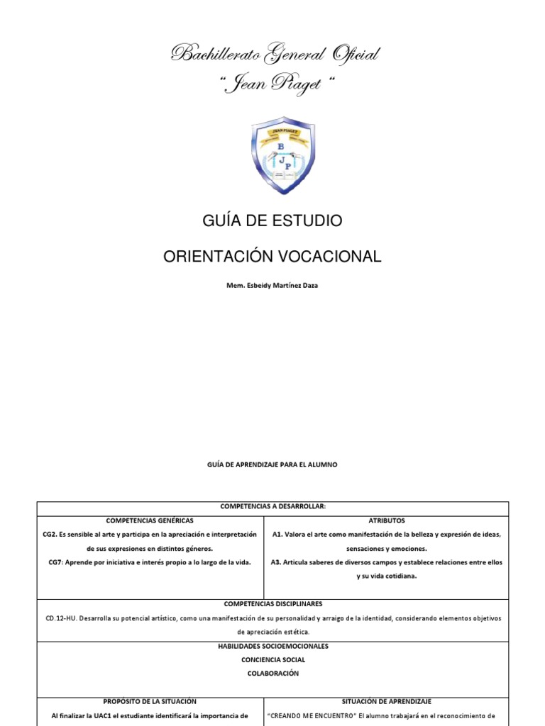 3 SEMESTRE Orientación Vocacional ESBEIDY | PDF