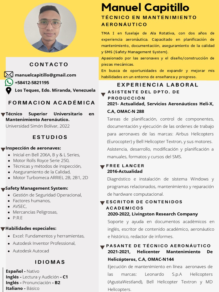 Curriculum Manuel Capitillo TMA I | PDF