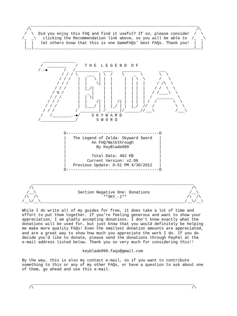 Tloz Skyward Sword KeyBlade999 | PDF
