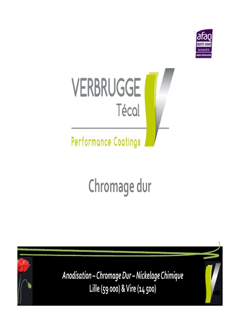 Chromage Dur | PDF | Dureté (matériau) | Chrome