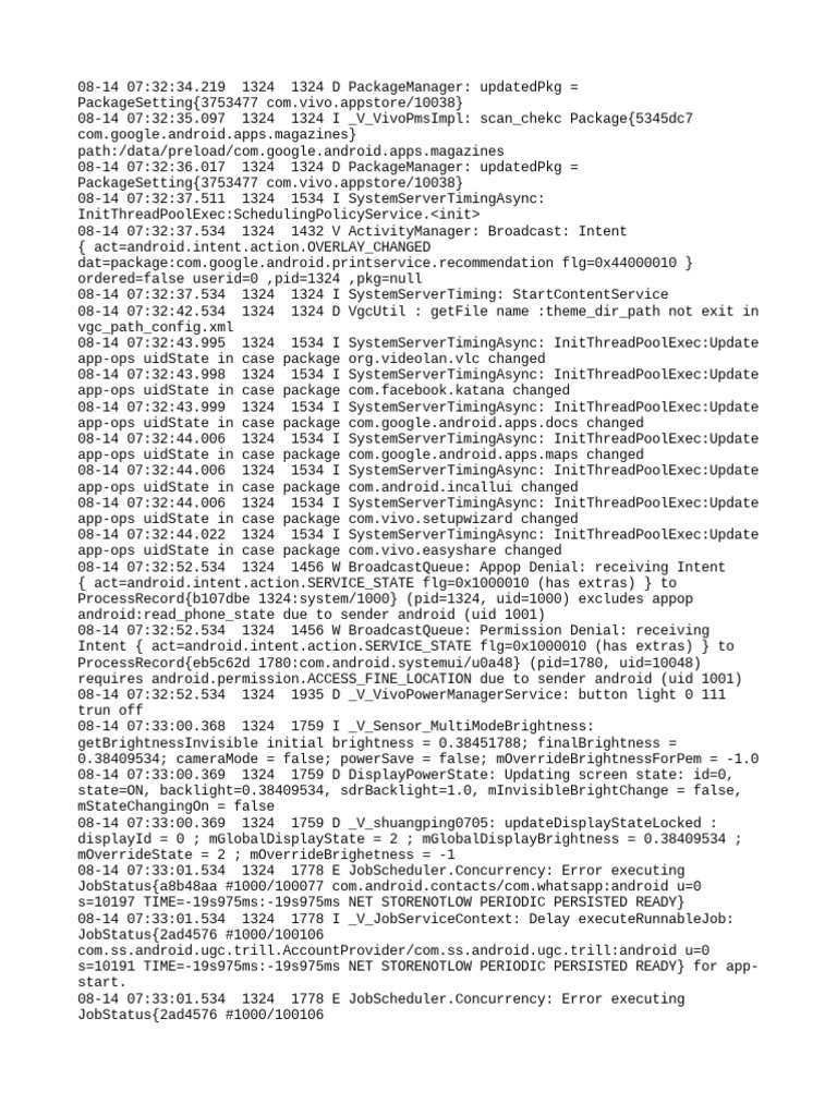 Log | PDF | Android (Operating System) | System Software