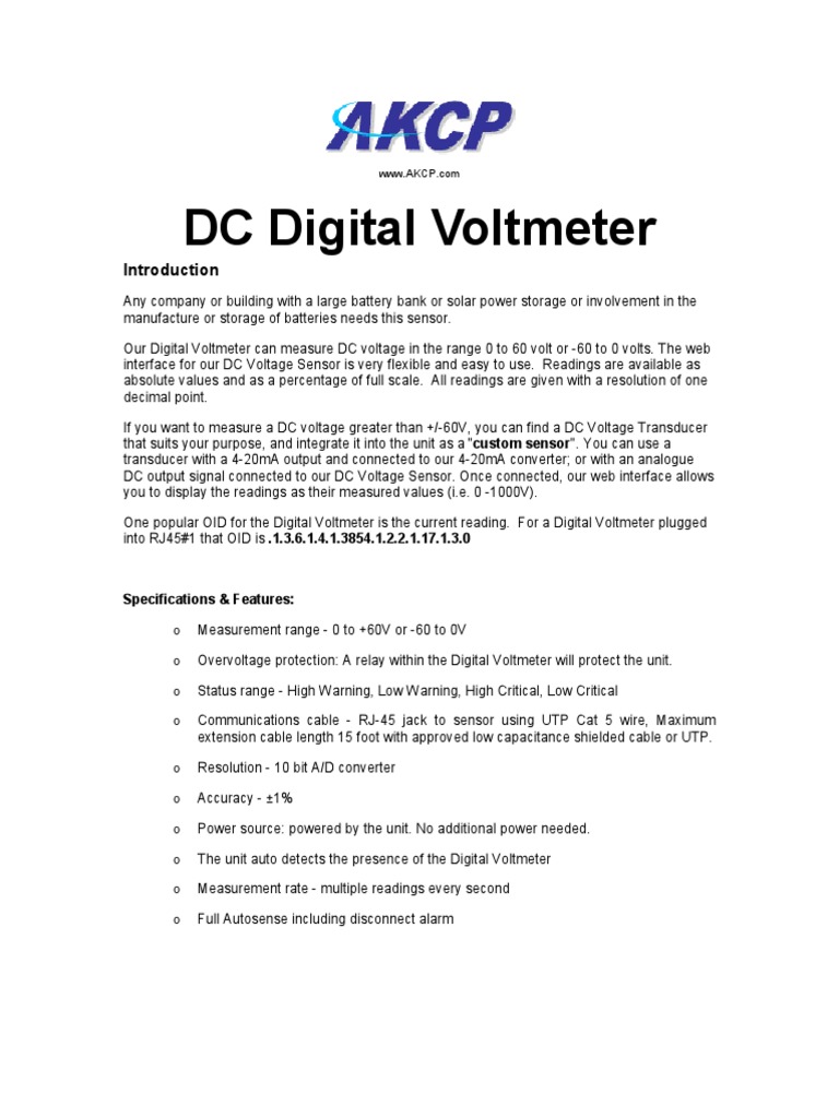 DC Digital Voltmeter | PDF | Voltage | Sensor