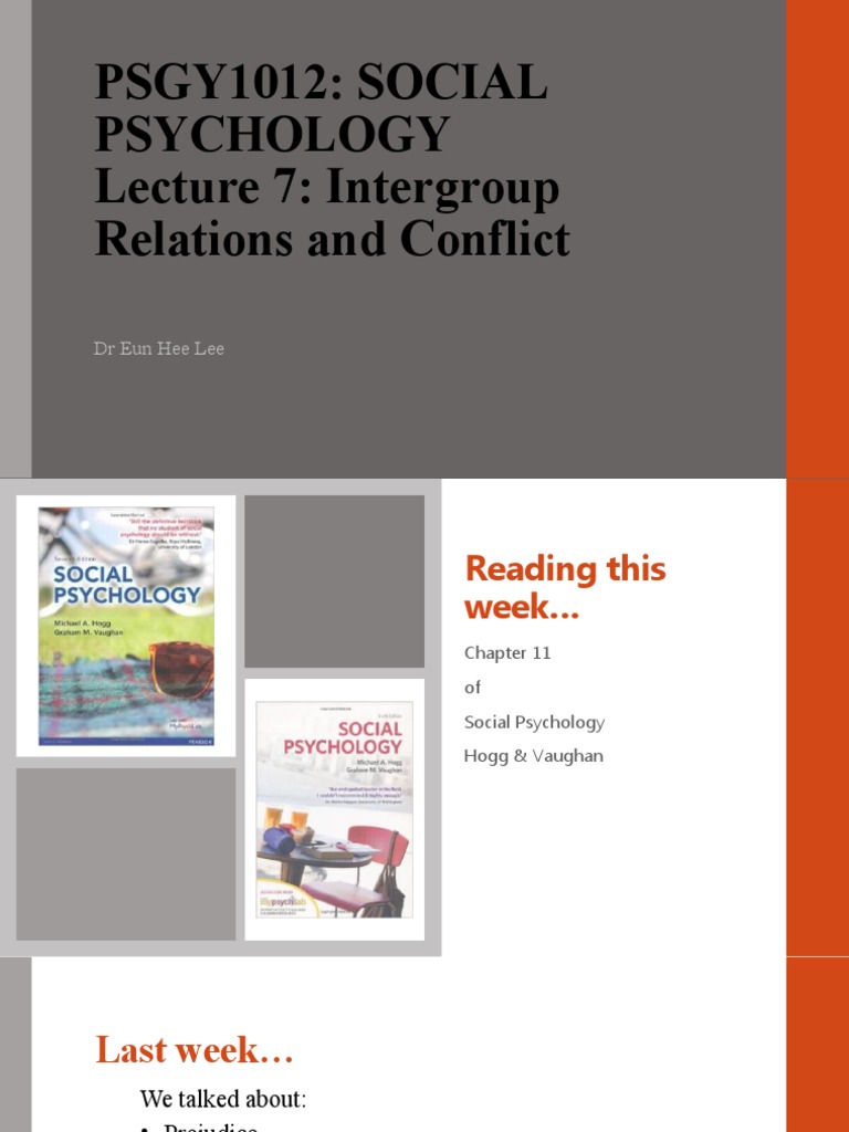 Lecture 7_Intergroup Relations and Conflict | PDF