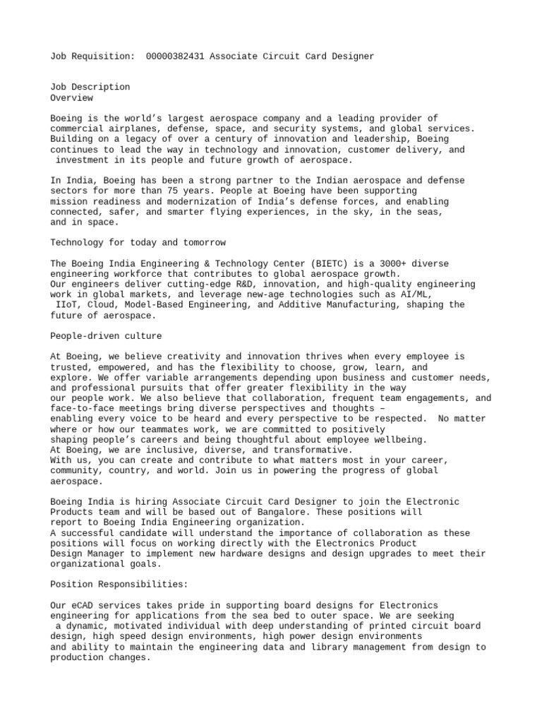 Associate Circuit Card Designer Role | PDF | Printed Circuit Board ...